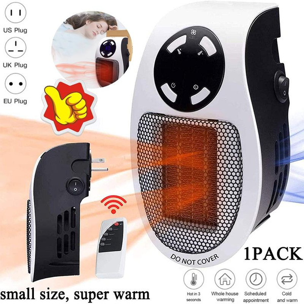 Portable Mini Heater 500W Wall-Outlet Powerful Fast Warm Heater Fan ...