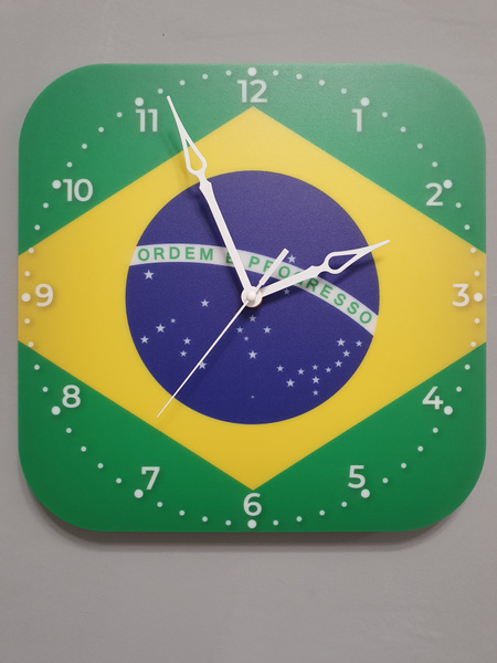Brazilian flag clock for wall decor, Brazilian themed gift | Wish