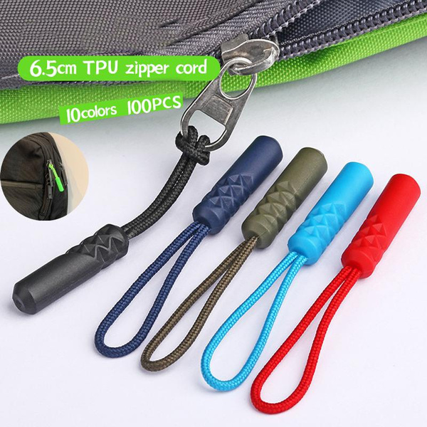 100/50/20/10pcs TPU Zipper Rope Cylindrical Head Pvc Injection Plastic ...