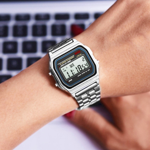 NEW Fashion Full Metal Digital Lava Wrist Watch Stainless steel Metal ...