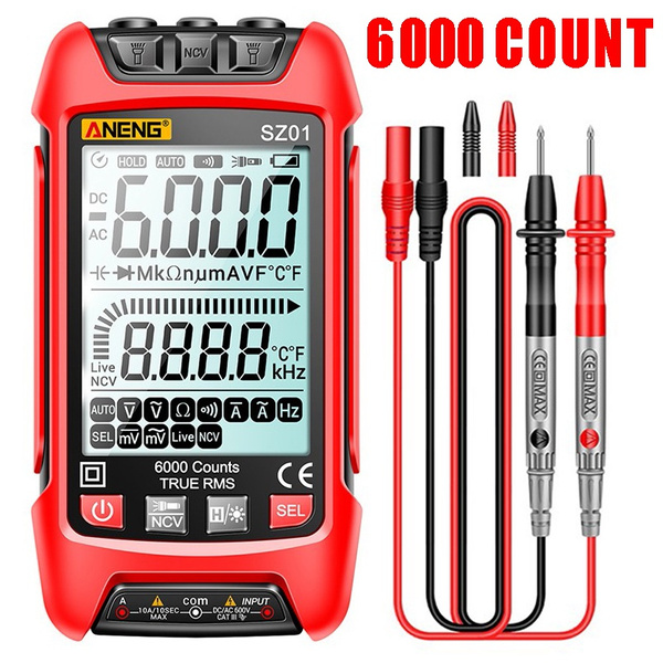 Digital Multimeter 6000 Count Electricity Meter Transistor Tester ...