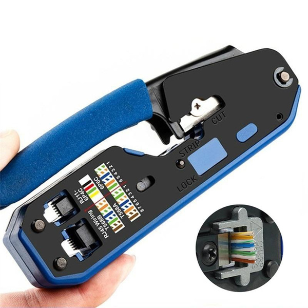 Crimping Pliers All In One EZ RJ45 Tool Network Crimper Cable Crimping ...