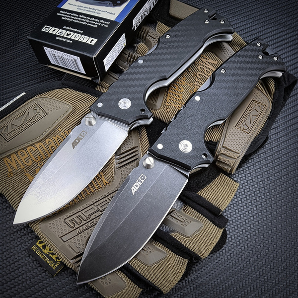 Axis Lock Folding Knife Cold Steel AD10 Tactical Survival Knife Men ...