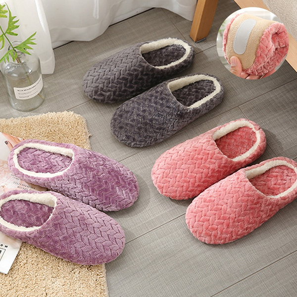 36-45 Soft Sole Slippers Women Indoor Floor Flat Shoes Autumn Winter ...
