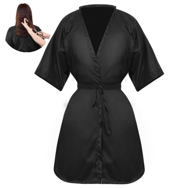 Salon Client Gown Robes Cape Hair Salon Hair Cutting Smock for Clients Black Hairdressing Cape ...
