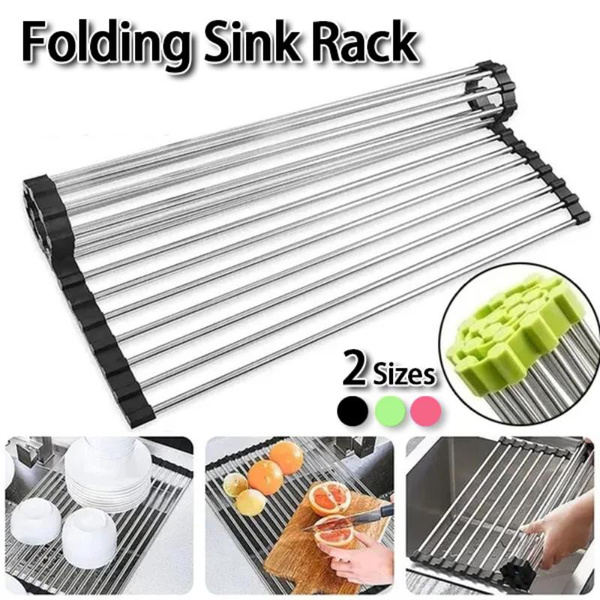 Multifunction Folding Sink Dish Drying Rack Portable Dish Rack Dish ...