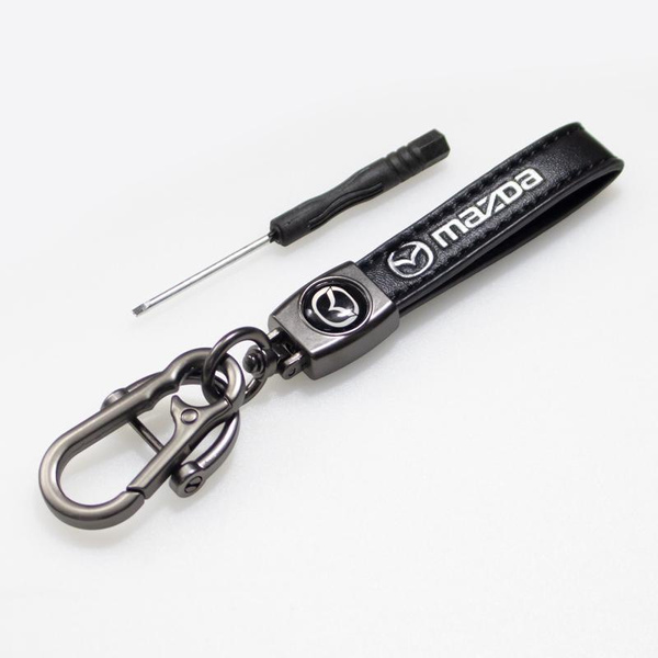 1PC Leather Key Buckle Car 3D Logo Keychain Key Rings for Mazda ATENZA ...