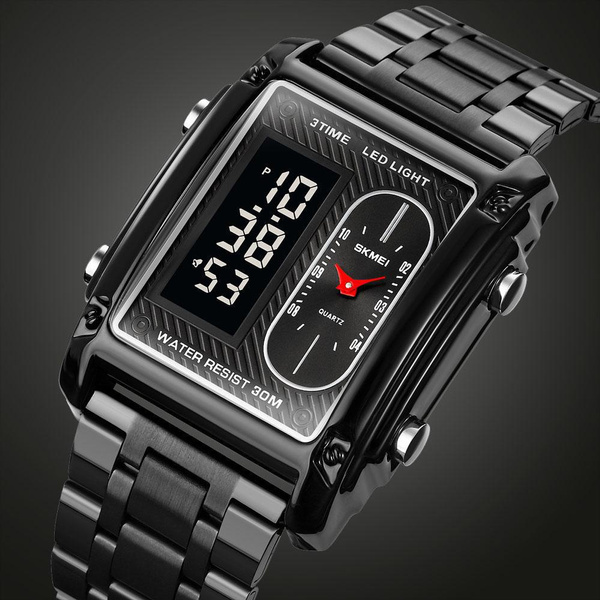 Luxury Creative 3Time Men Watch Analog Digital Watch Chrono Date Light ...