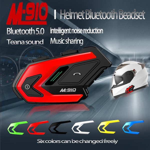 Helmet Bluetooth Intercom Machine Music Sharing Remote Intercom 1200M ...
