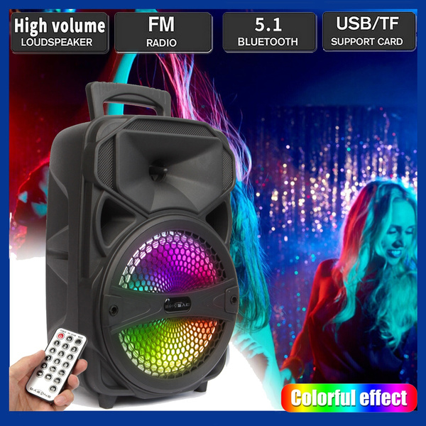 8" 1000W Portable FM Wireless Speaker Subwoofer Heavy Bass Sound System ...