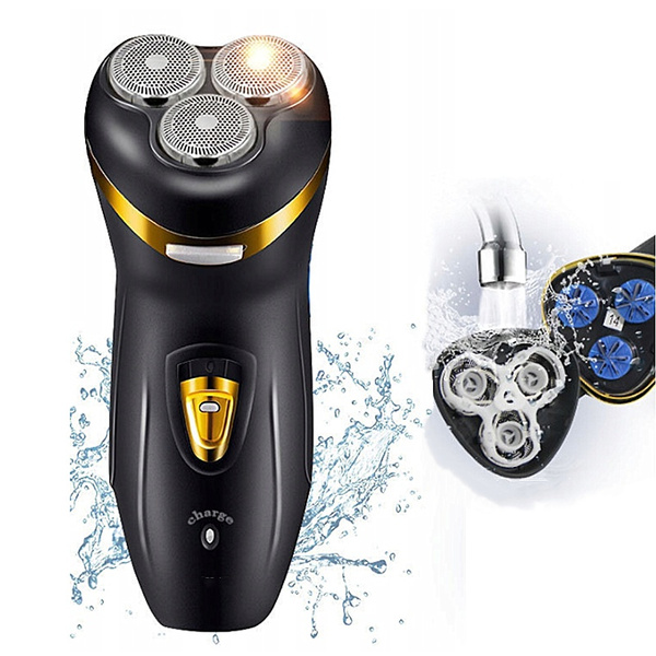 Rechargeable Electric Shaver 3D Triple Floating Blade Heads Shaving ...