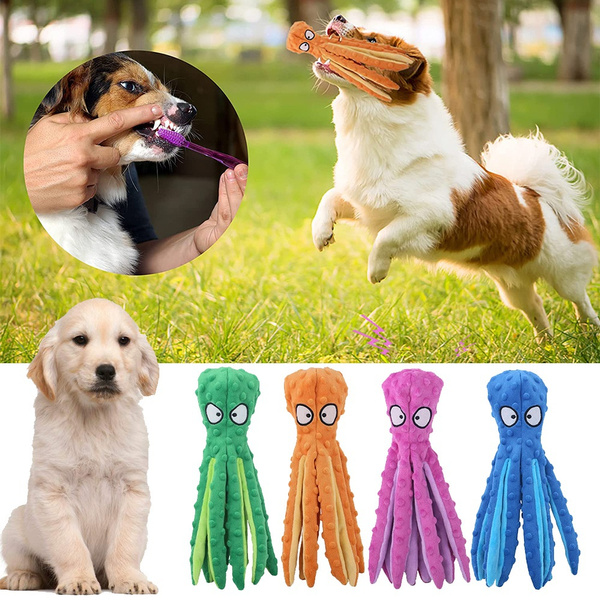 8-legged Octopus Dog Toy Soft Plush Puppy Long Teeth Toy Interactive ...