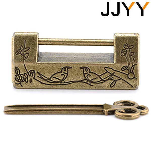 JJYY 1PC/2Pcs Classic Vintage Antique Locks Old Style Lock and Key ...