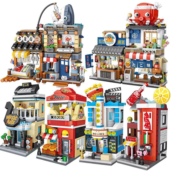 LOZ Mini Street Stores Miniature View Amusement Park Car Children ...