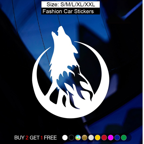 1PC Moon and Wolf Car Stickers Car Accessories Removable Vinyl Decal | Wish