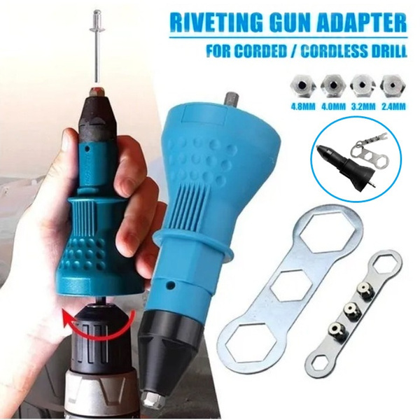 Riveting Drill Adapter Electric Pull Rivet Conversion Adapter Cordless ...