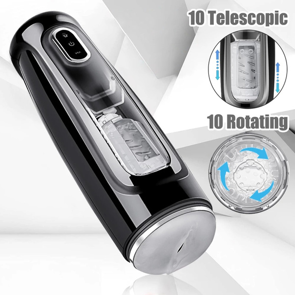 Automatic Male Masturbator Hands Free Rotating 10 Adjustable Frequencies Masturbator Cup Real ...