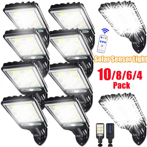 10/8/6/4Pack Solar Street Light PIR Motion Sensor 72COB Dimmable ...