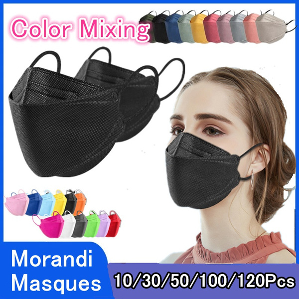 10/30/50/100/120 PCS Morandi Color Mask Adult &Kids Mask Fish Mask ...