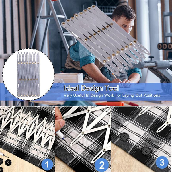 Aluminum Sewing Gauge, Expanding Sewing Gauge Button Guide Spacing ...