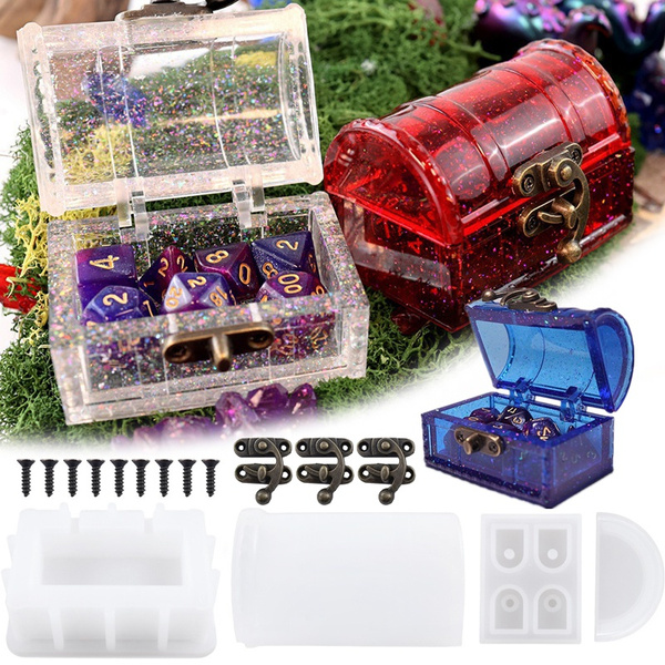 Treasure Chest Dice Crystal Epoxy Resin Mold Aromatherapy Plaster ...