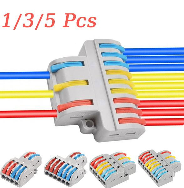 1/3/5 Pcs Wire Splitter Mini Fast Wire Connector Universal Wiring Cable ...