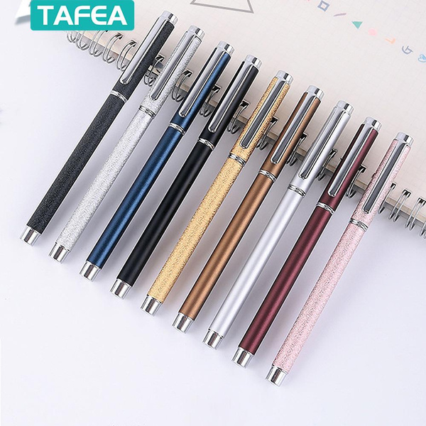 Metal Chrome Ballpoint Pen, 0.5mm Medium Point Black Ink Roller Ballpen ...