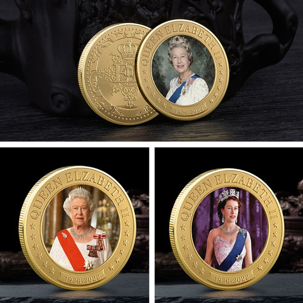 1/5 Her Majesty Queen Elizabeth II Gold Plated Commemorative Coin ...