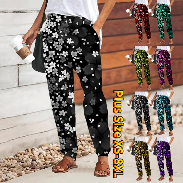 Hot Sale Ladies Trend Everyday Casual Yoga Pants Loose Comfort Fashion ...