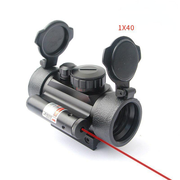 Red dot sight 1X40 hunting rifle point reflector with laser collimator ...
