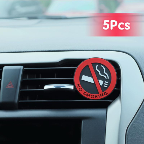 5Pcs No Smoking Sign Car Warning Smoking Rubber Sticker Door Window ...