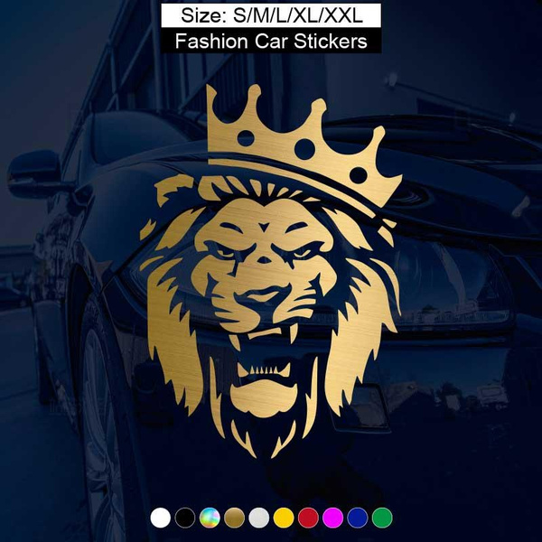 1PC Lion Crown Car Stickers Mighty Waterproof Vinyl Decal for Auto ...