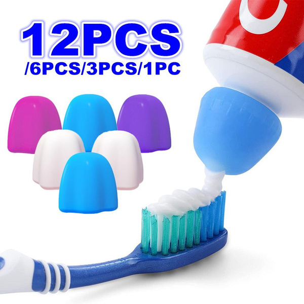 1/3/6/12PCS Silicone Toothpaste Cap Self-sealing Toothpaste Squeezer ...