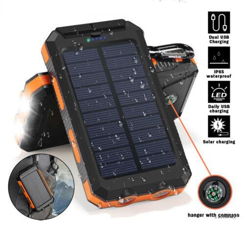 Dual USB Solar Power Bank Portable Compass SOS Flash Camping LED Light | Wish