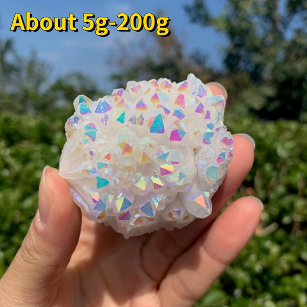 1PC Quartz Crystal Titanium Bismuth Coating Cluster Rainbows (about 5g-200g) | Wish