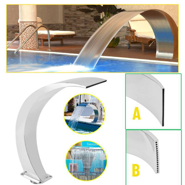 Pool Fountain Waterfall Stainless Steel Fountain Pond Garden Swimming ...