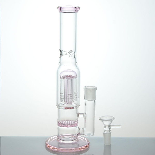 10.2inch pink Handmade Glass water pipes HoneyComb Tree Disk Recycler ...