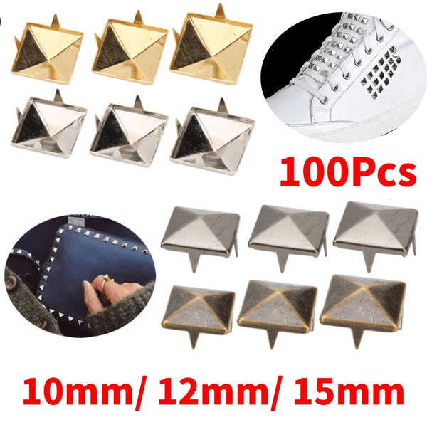 100Pcs Pyramid Studs Rivets Four Claw Metal Studs Rivets For Leather ...