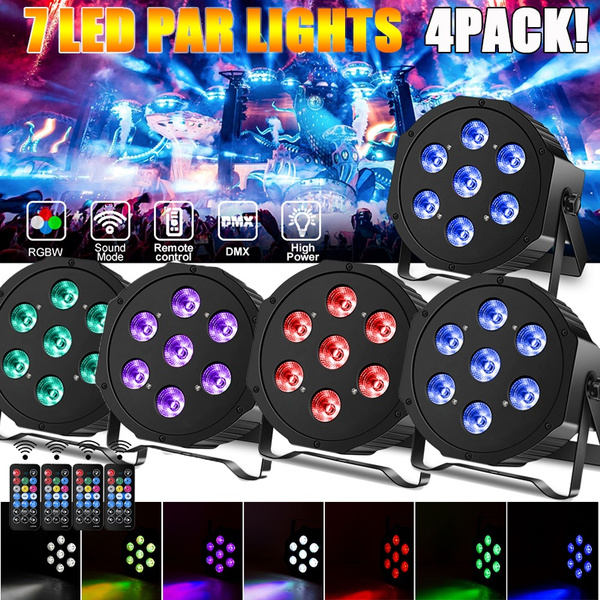 4pcs/lot Led Par 7x18W LED Flat SlimPar Quad Rgbw Light No Noise Rgbwa ...