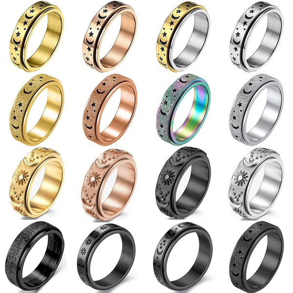1Pc Spinner Rings For Anxiety For Women Men Stainless Steel Fidget Ring ...