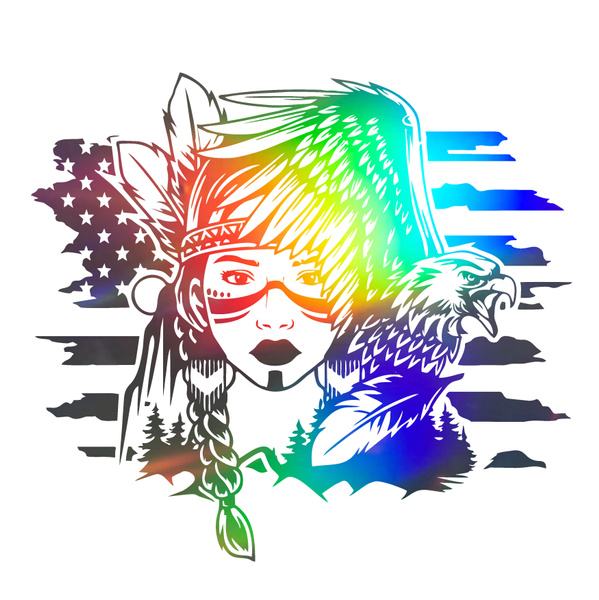 2pcs, US Native American Girl Indian Decal Vinyl Sticker Car Sticker | Wish