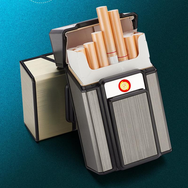 NEW 20pcs Cigarettes Capacity Cigarette Box Metal Cigarette Case with ...
