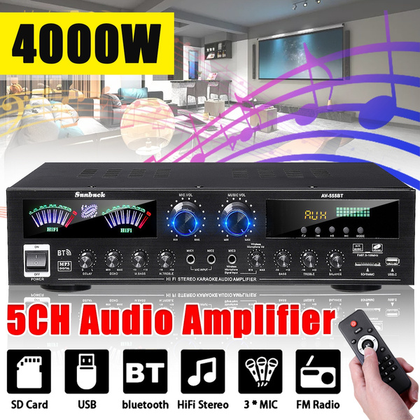 4000W 5CH LCD Display Home Theater Amplifier 12V bluetooth Home Power ...