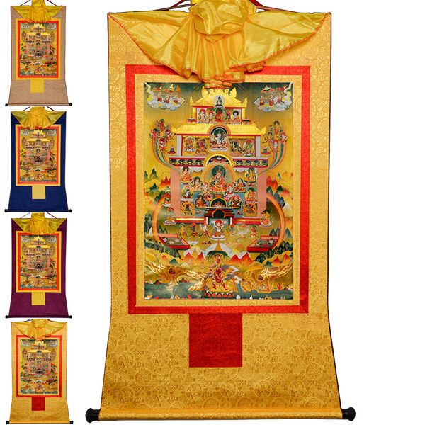 Gandhanra Thangka,Guru Rinpoche in Pure Land,Elysium of Buddhism,Guru ...
