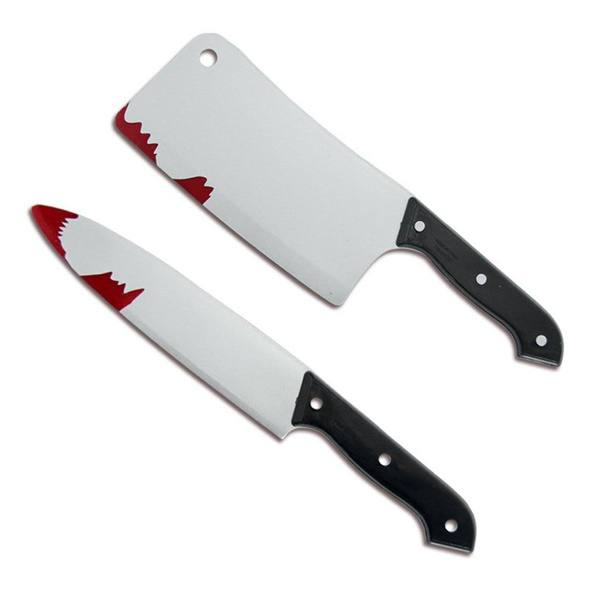 Plastic Bloody Knife Halloween Costume Party Game Performance Supplies ...