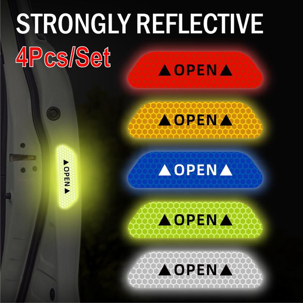 4Pcs/8Personalized tiveWarning Mark Reflective Tape Car Door Sticker ...