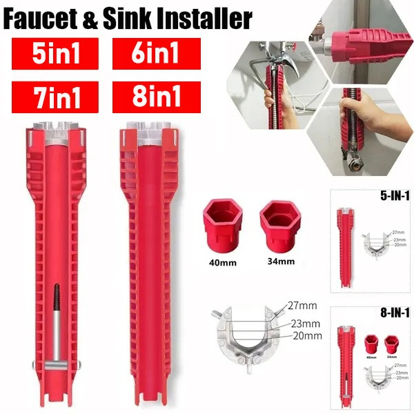 5/6/7/8IN1 Multifunction Faucet & Sink Installer Wrench Flume Wrench ...