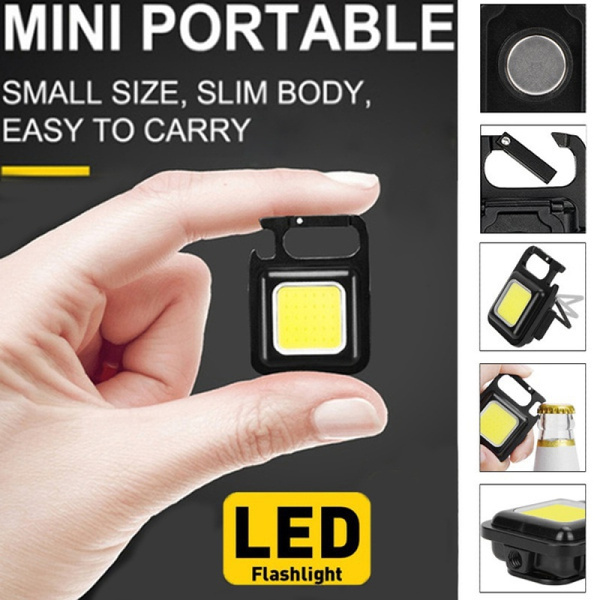 800 Lumens Small LED Flashlight Bright Rechargeable Keychain Mini ...