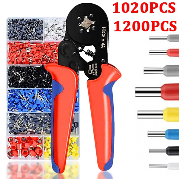 Crimp Tool Kit, 1020/1200 Wire End Crimp Connectors with Or Without ...