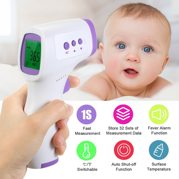 Non-Contact Infrared Thermometer Handheld Digital Forehead Temperature ...